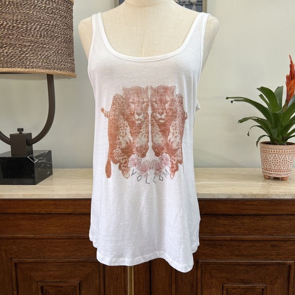 Volcom | Tops | Womens Volcom Logo Skate Surf Medium Ringer Tank ...